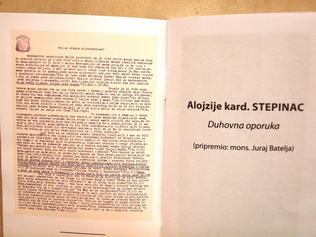 Predstavljena publikacija mons. dr. Jurja Batelje “Alojzije kardinal ...