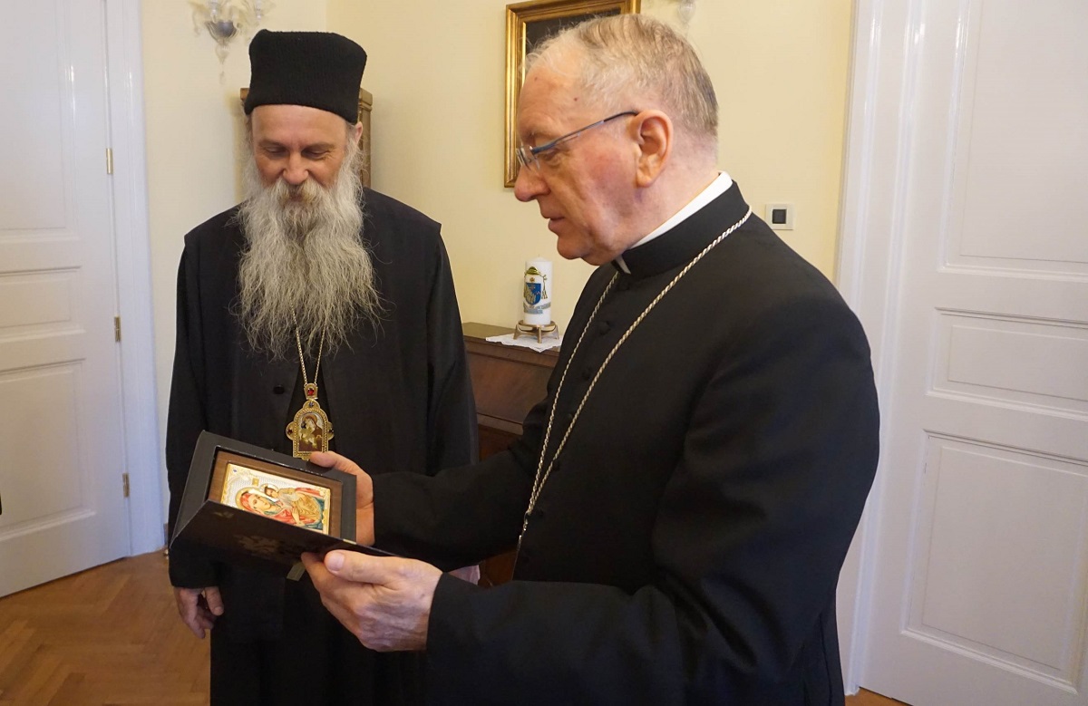 Susret požeškog biskupa Antuna Škvorčevića i pakračko-slavonskog episkopa Jovana - IKA