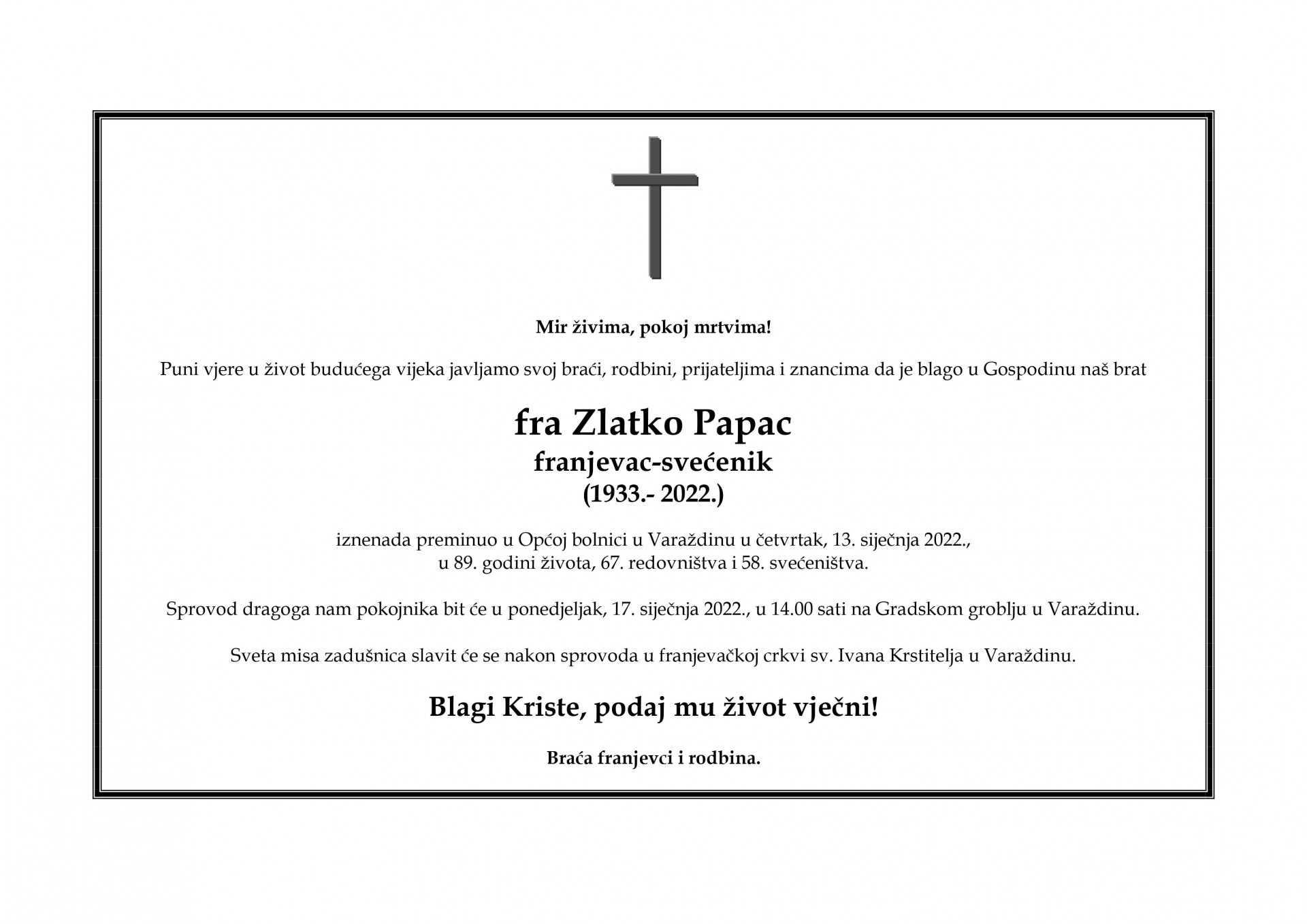 Preminuo fra Zlatko Papac - IKA