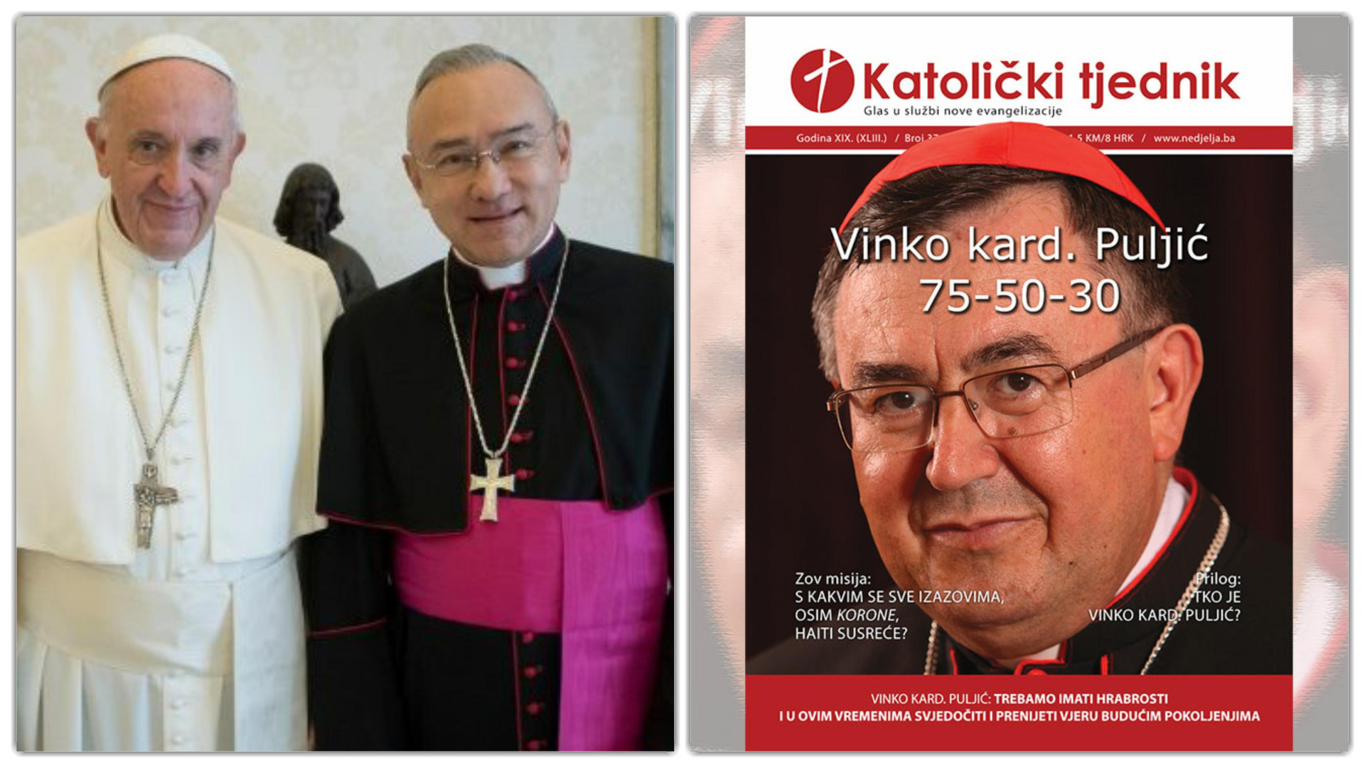 Čestitka pape Franje u povodu 100 godina Katoličkog tjednika - IKA