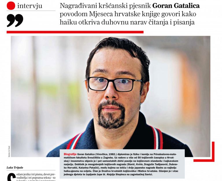 Goran Gatalica za Glas Koncila: Pisanje zahtijeva post, a čitanje ...