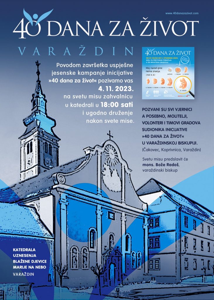 Biskup Radoš predvodi misu zahvalnicu za inicijativu „40 dana za život“ - IKA