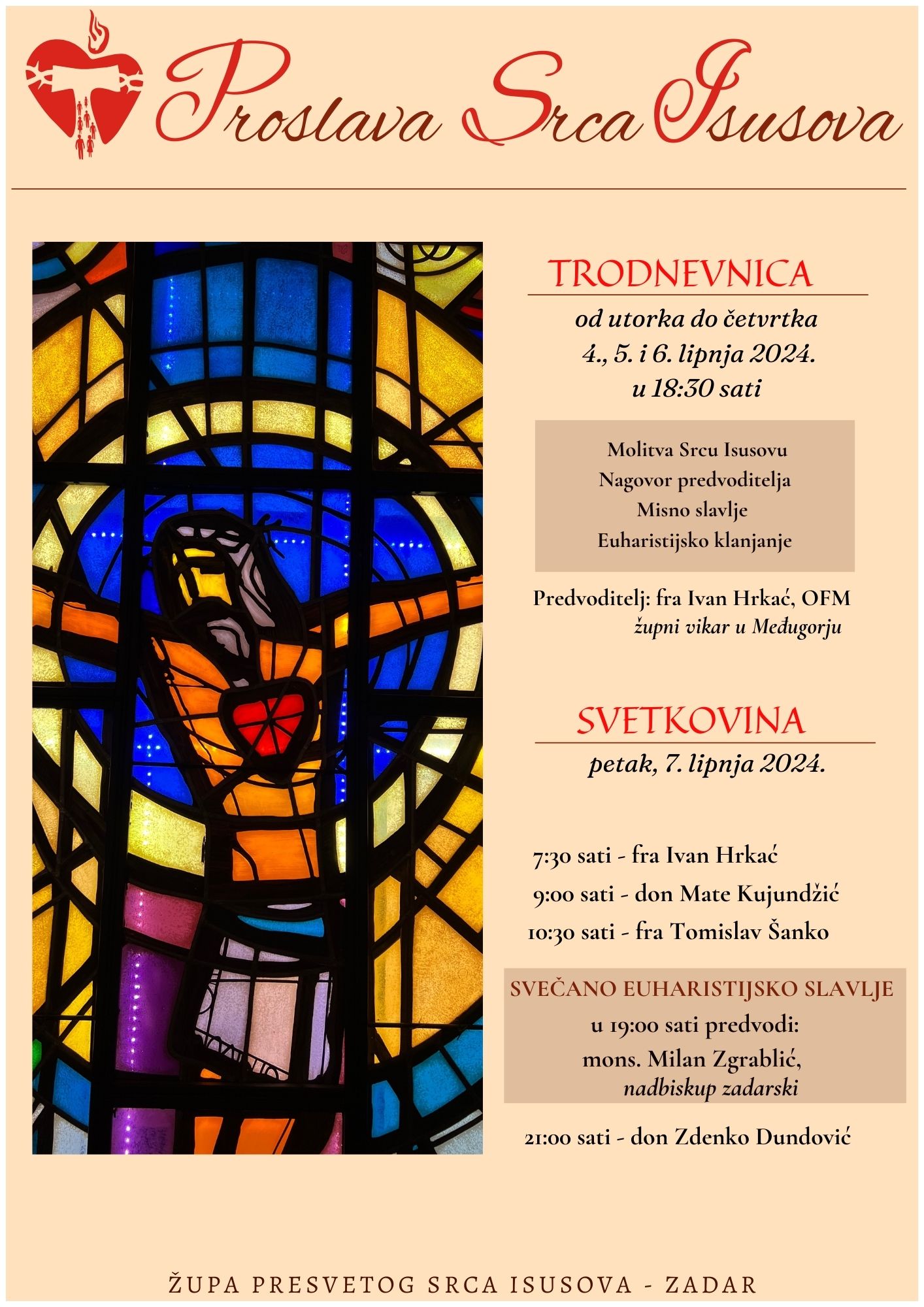 Proslava svetkovine Presvetog Srca Isusova u Zadru na Voštarnici – IKA